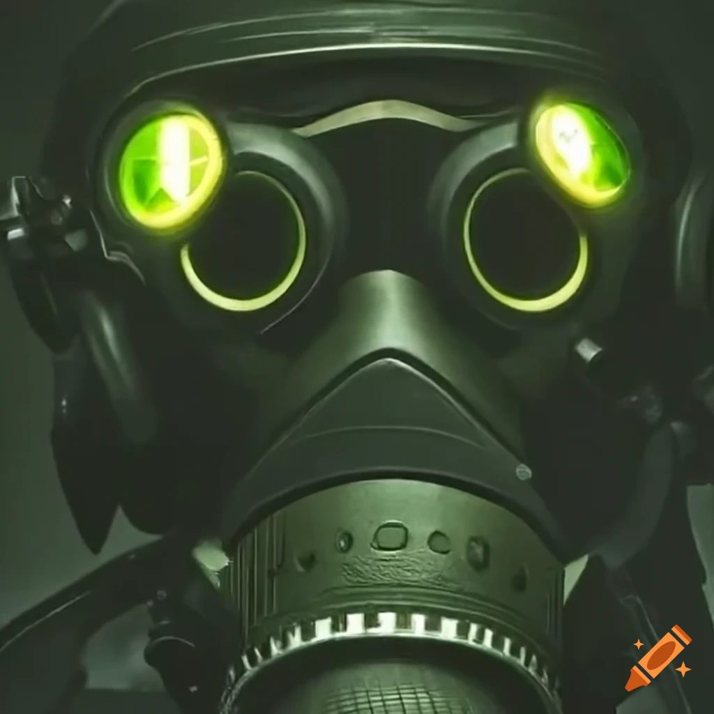 Cyberpunk dj wearing a gas mask