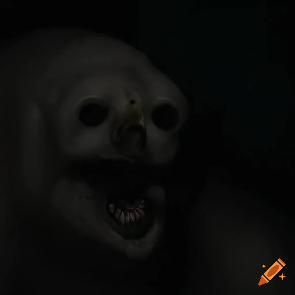 Eerie close-up of a deformed and mutated polar bear on Craiyon