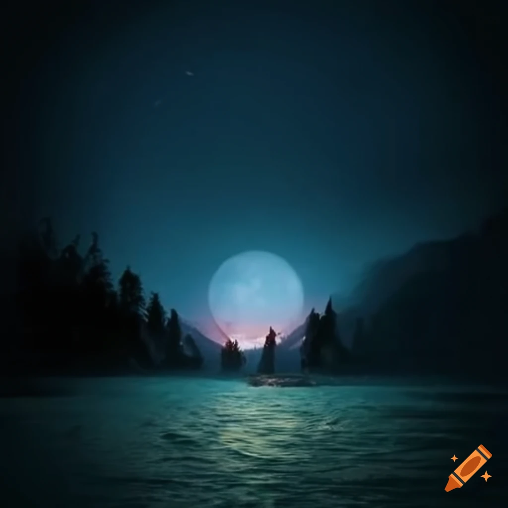 Image of a rising moon on Craiyon