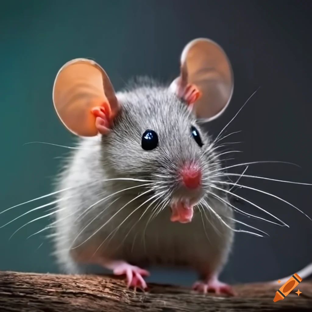 Adorable mouse holding a cord