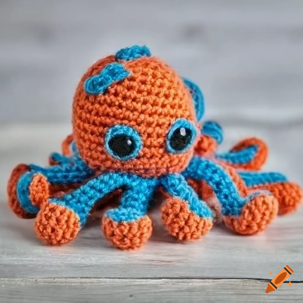 Photo of a cute crochet octopus on Craiyon