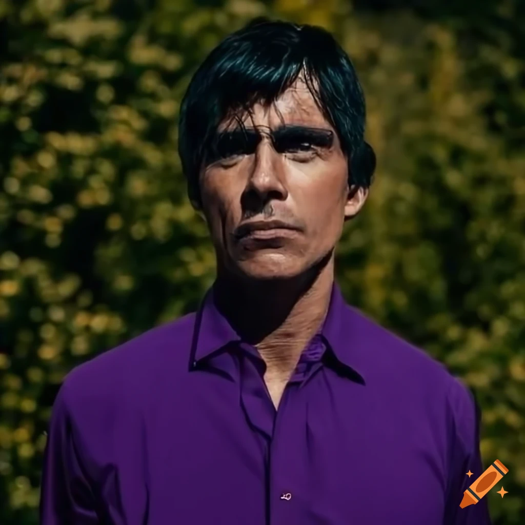 Stylish middle-aged man wearing a dark purple shirt