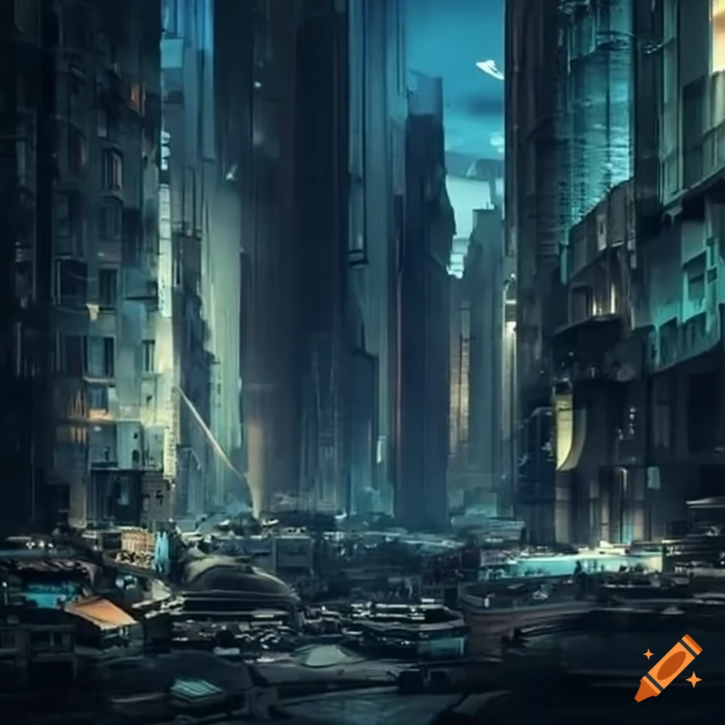 Enigmatic giant egg over a dystopian city during a stormy night on Craiyon