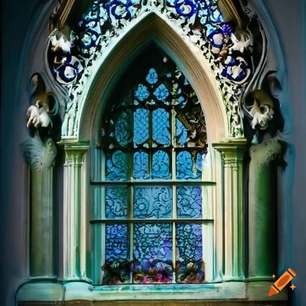 Beautiful gothic window with intricate designs