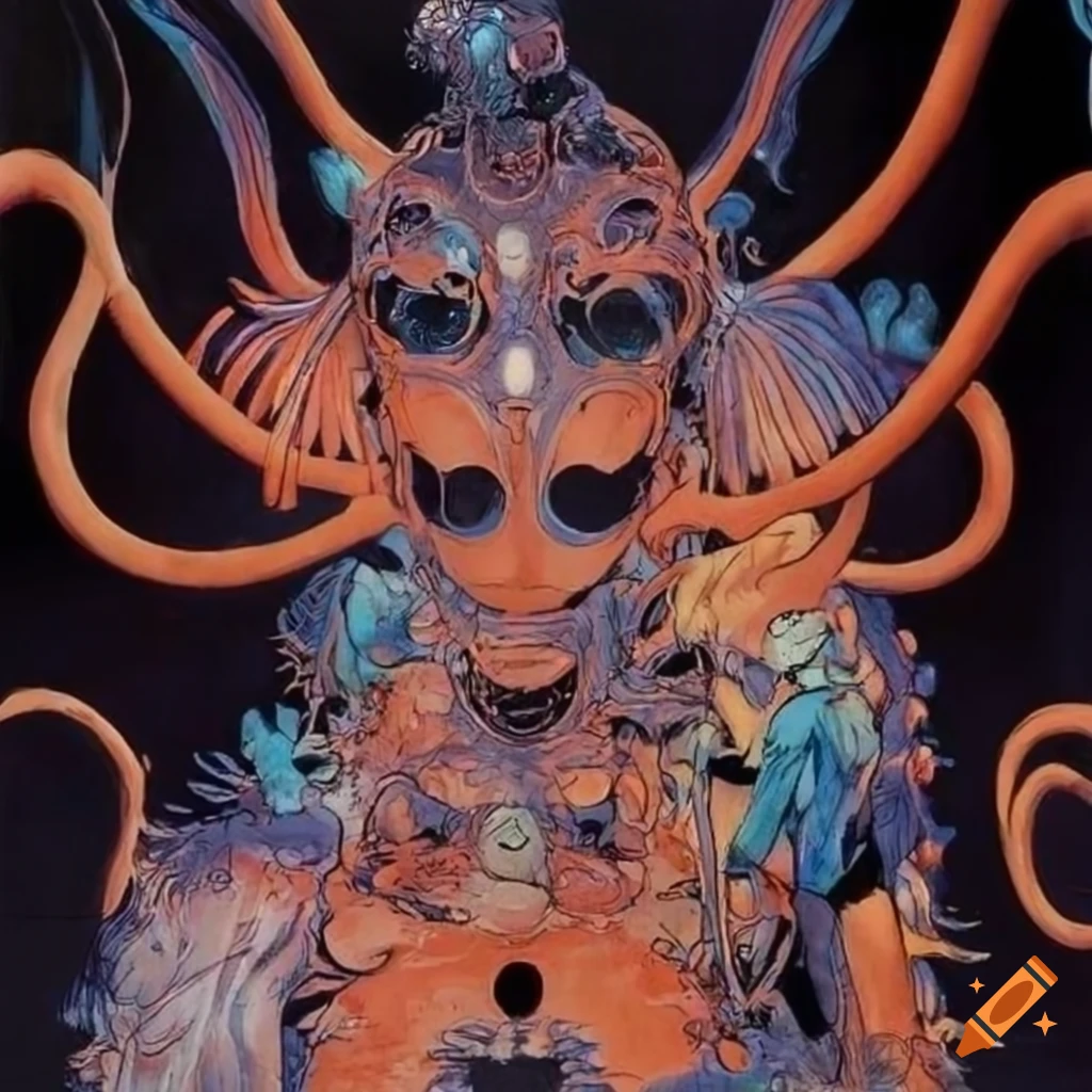 Pink moebius bio machine art on Craiyon