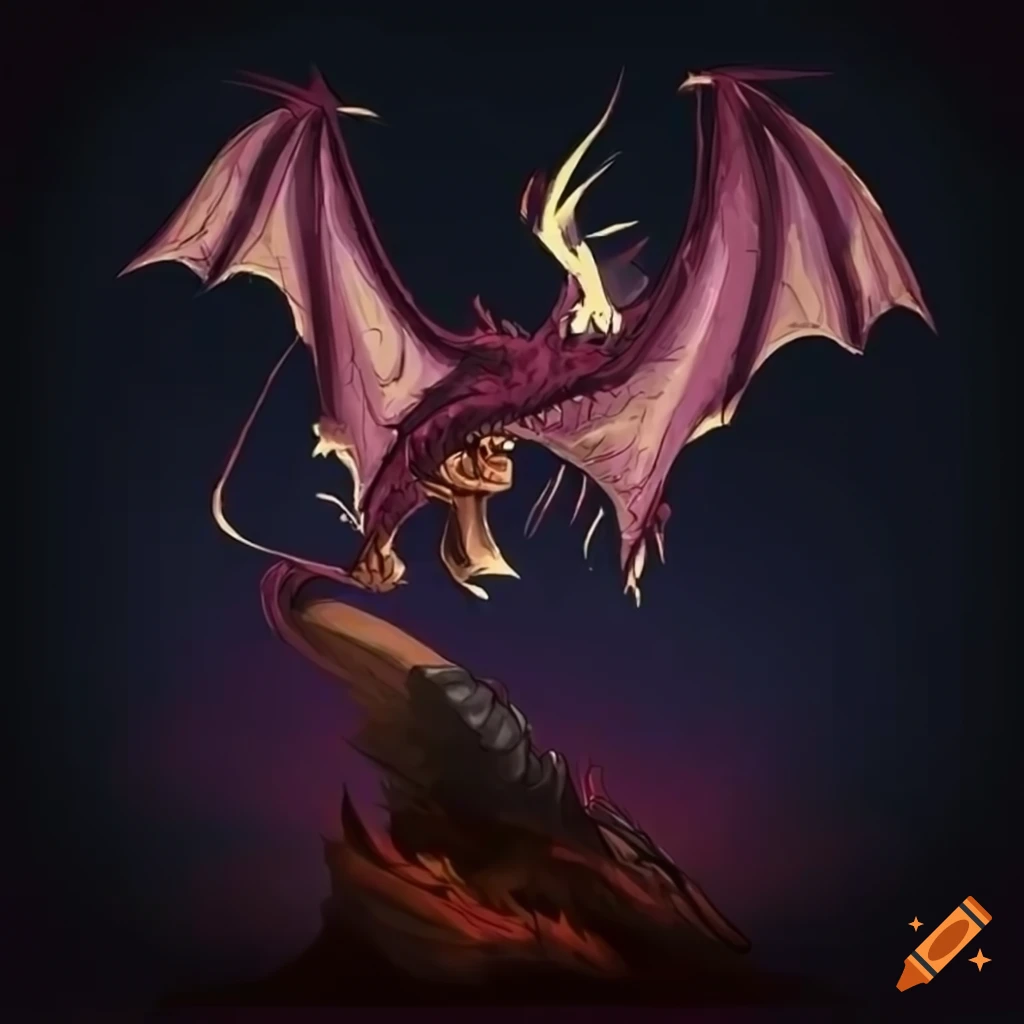 Digital art of an angry bat-dragon on Craiyon