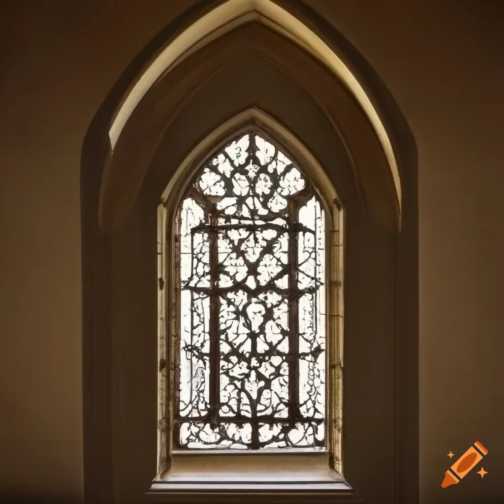 Gothic window with islamic art design