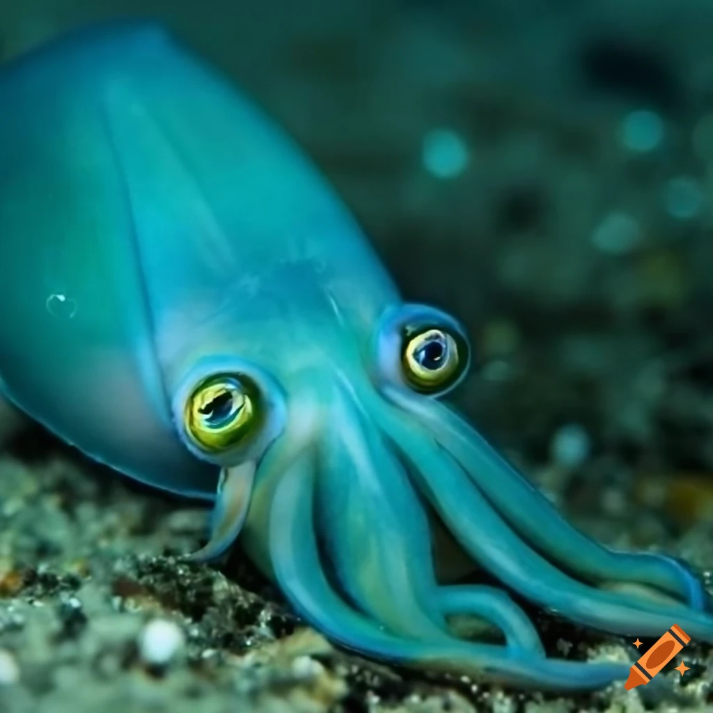 Photo of a green squid on Craiyon