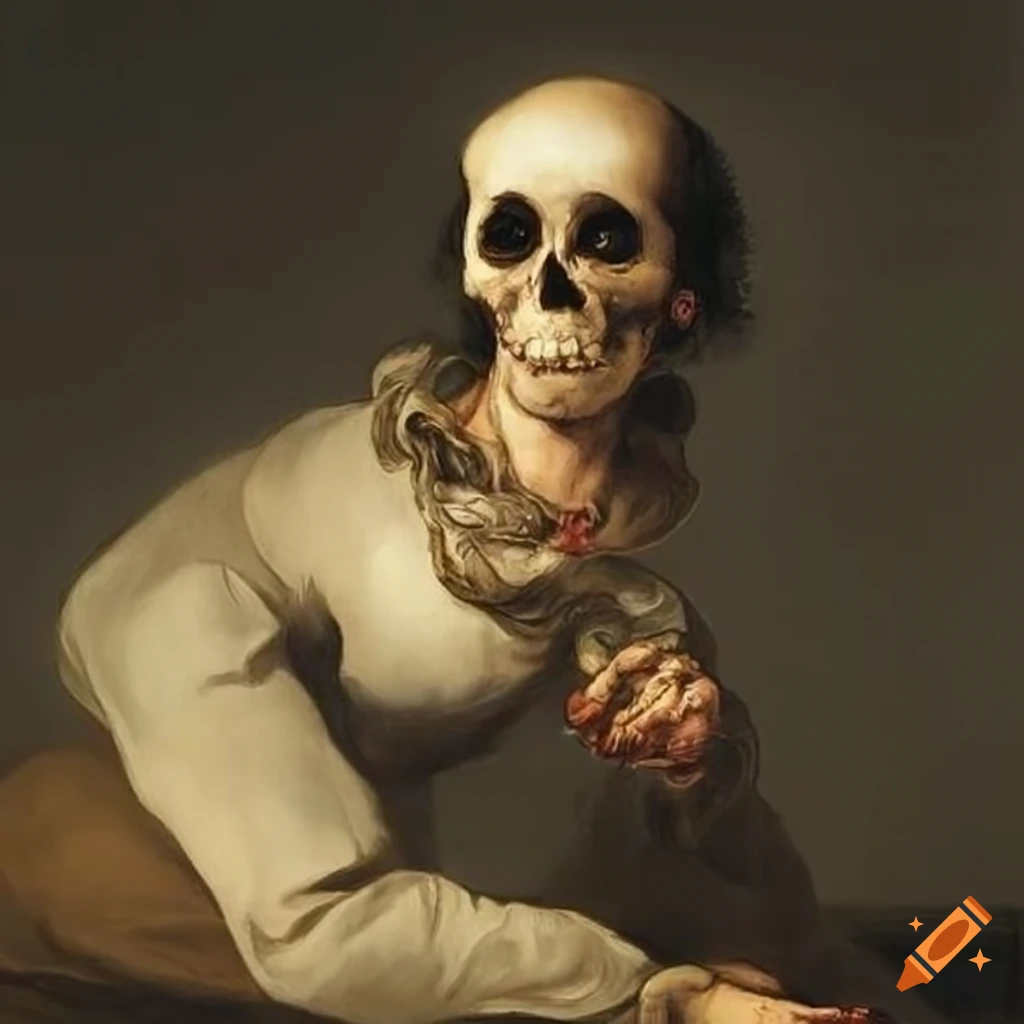 Painting in the style of francisco goya depicting death on Craiyon