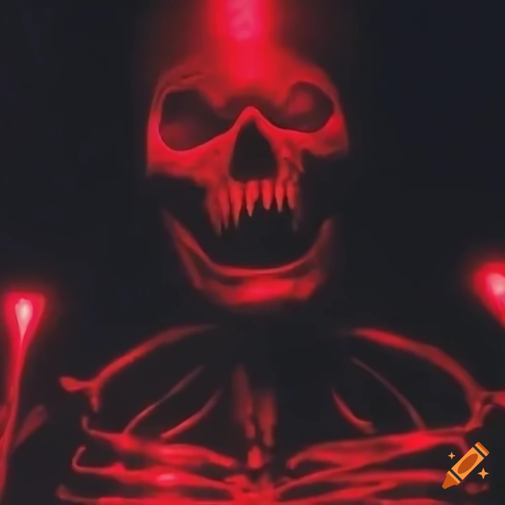 Screengrab from the 1982 film "Skeleton" on Craiyon