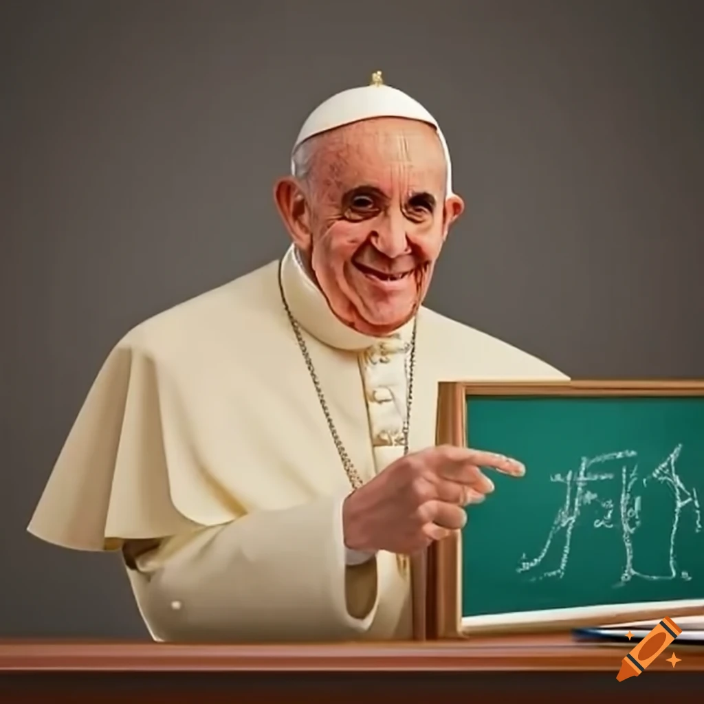 Pope francis holding an oil lamp on Craiyon