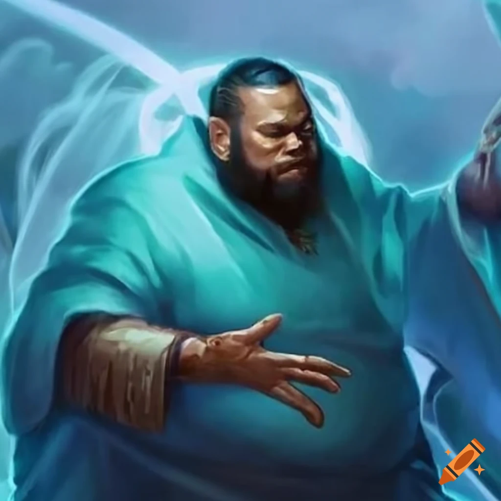 Cosplay of a wise asian dwarf with magical powers