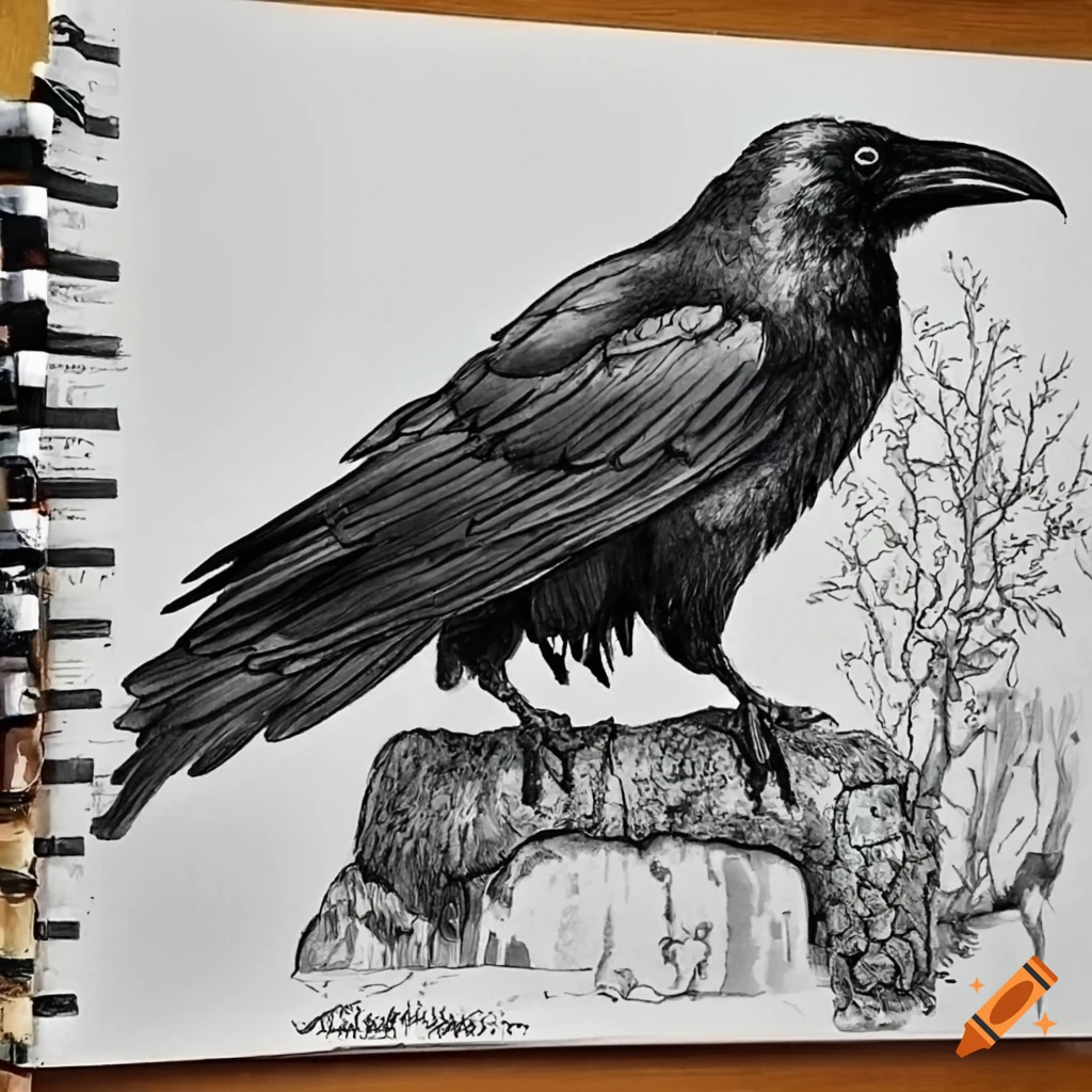 Raven in flight on Craiyon