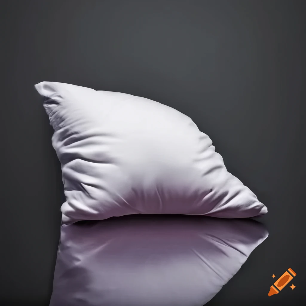 White pillow on black background