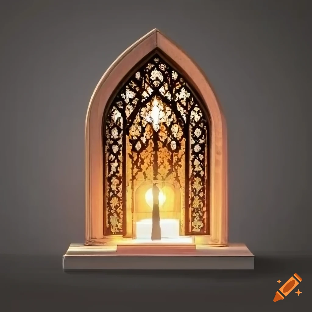 Gothic window and altar in simple islamic art style on Craiyon