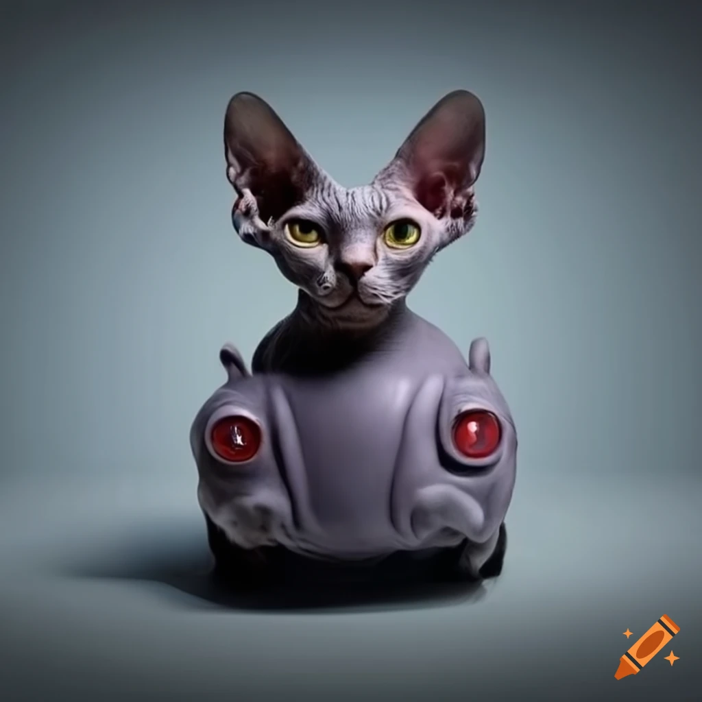 Sphynx cat shaped like a car on Craiyon