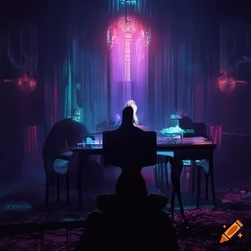 Distinct atmosphere of a server room on Craiyon