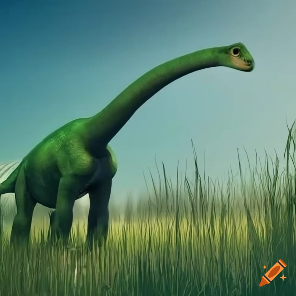 Illustration of a sharp-dressed brontosaurus on a yacht on Craiyon