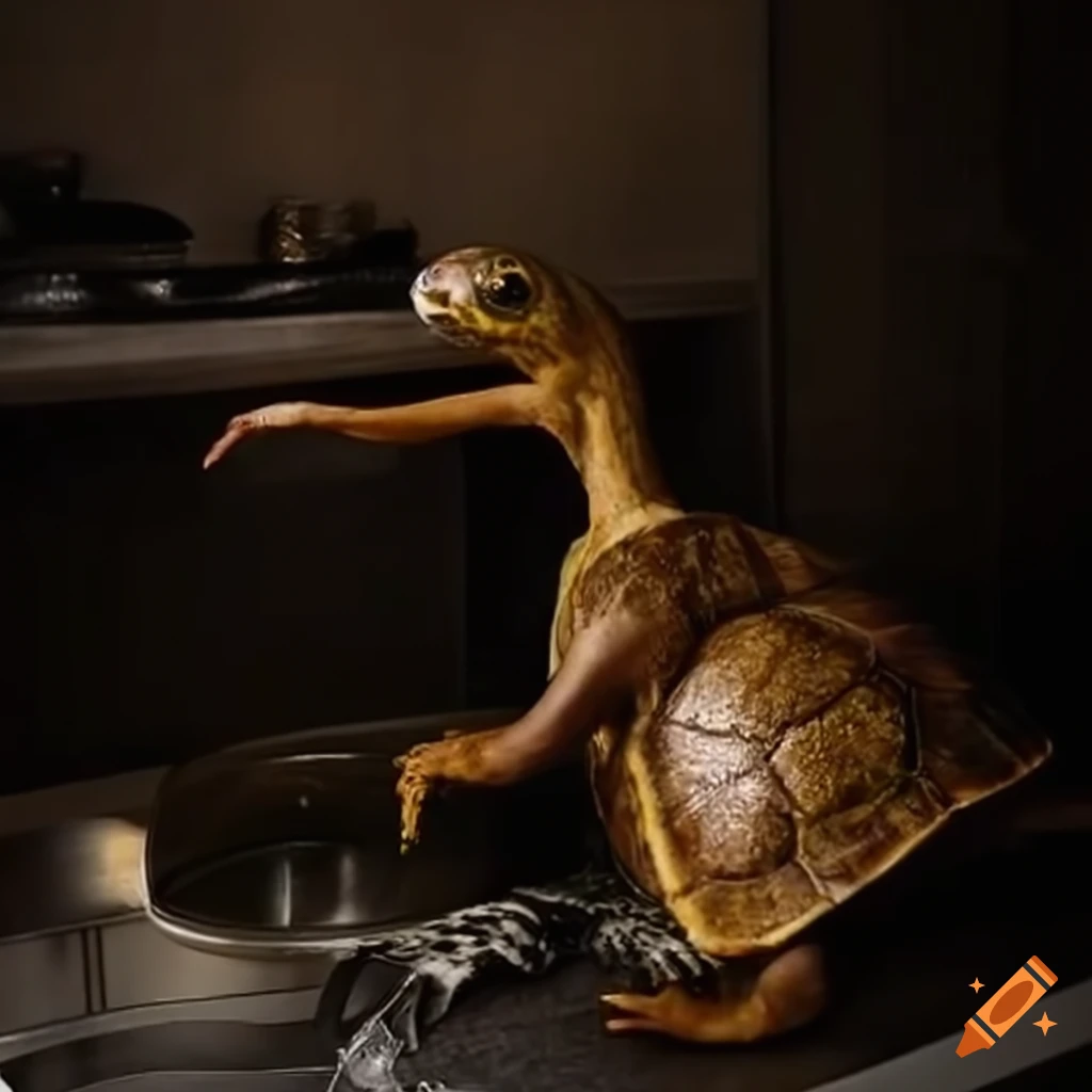 Turtle dancing in the kitchen