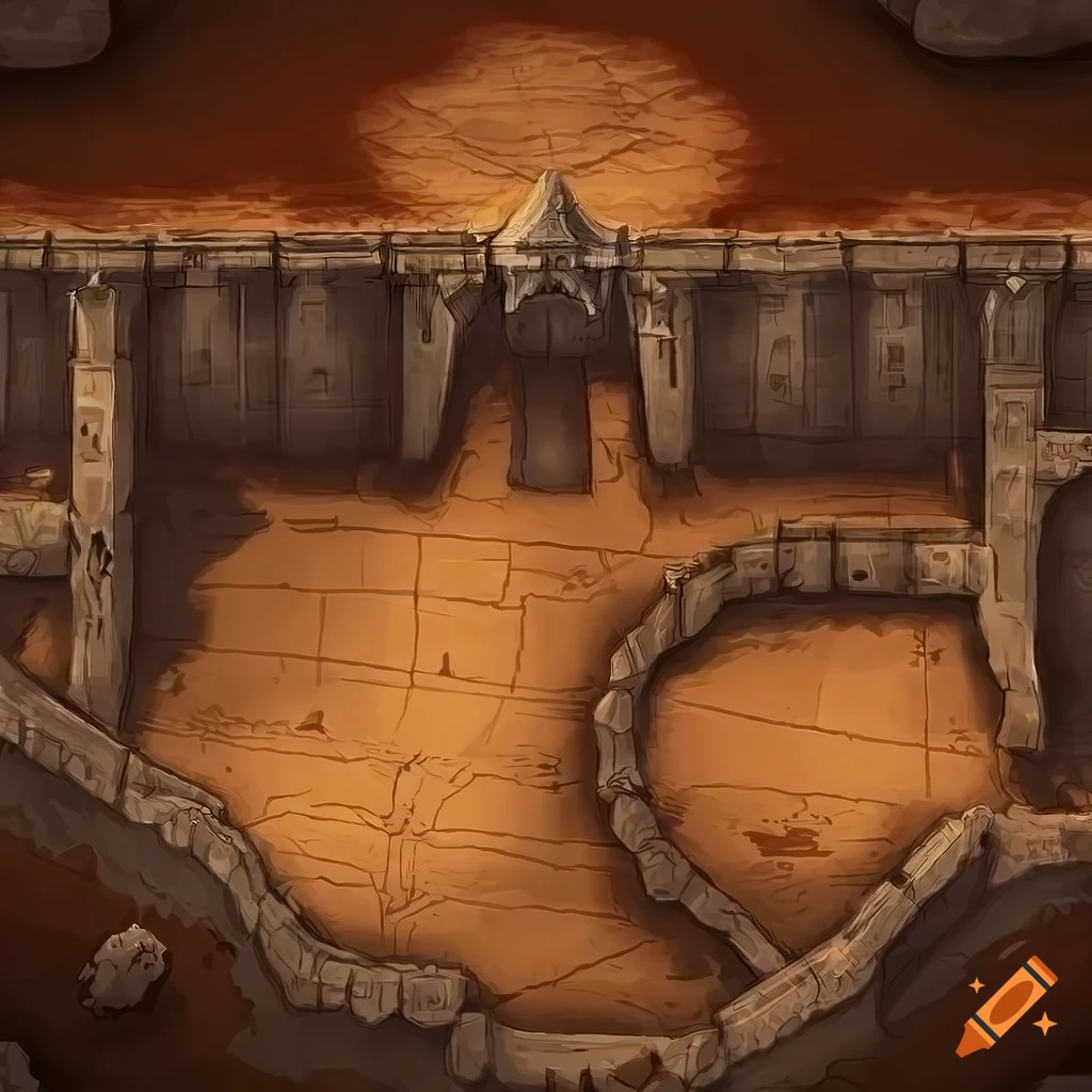 Detailed battle map of a castle in the desert on Craiyon