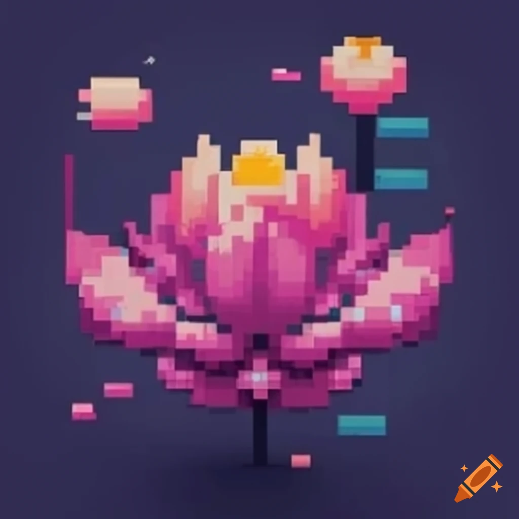 Pixelated album art of instrumental lotus by within destruction on Craiyon