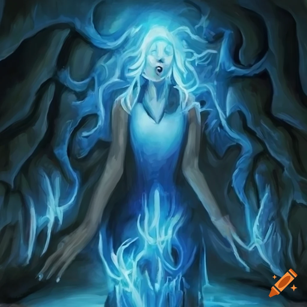 Mtg art of the ruination instant blue spell on Craiyon