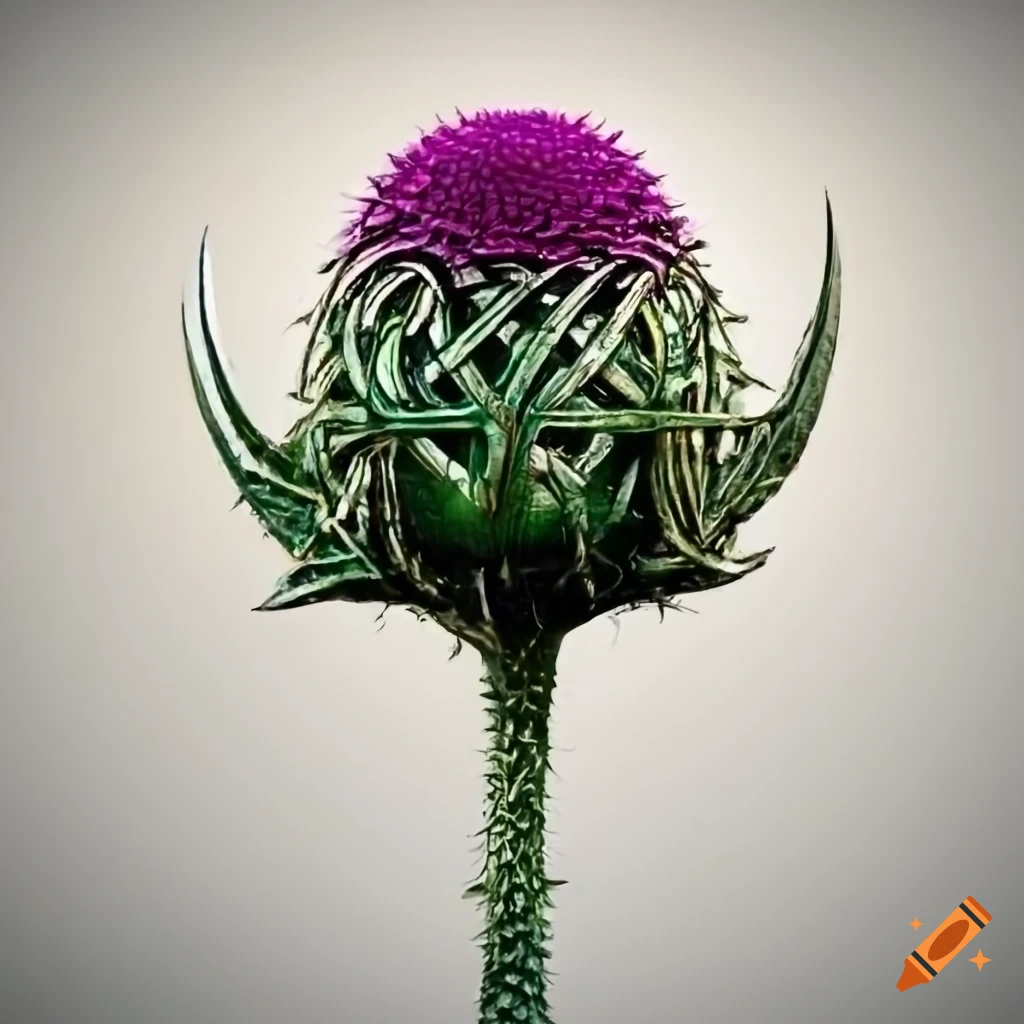 Celtic thistle illustration on Craiyon