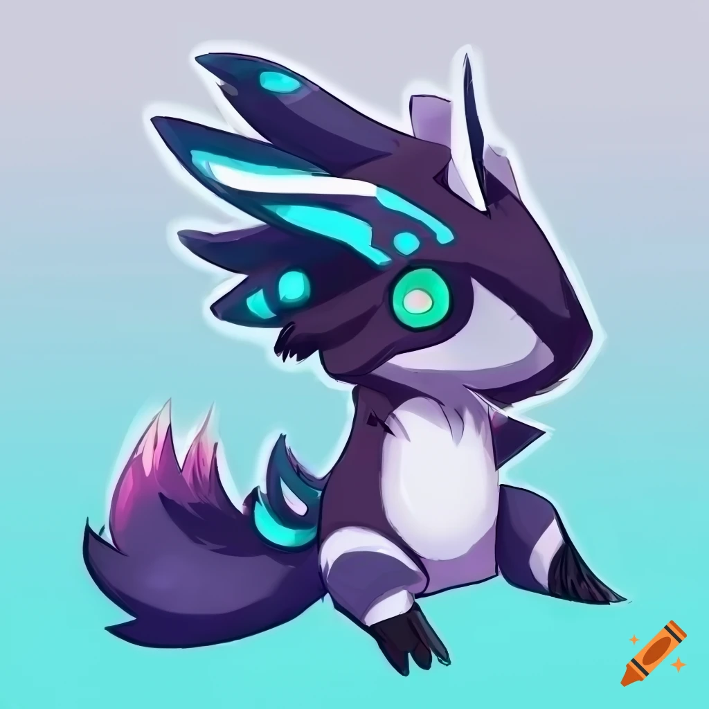 Fluffy protogen with a long tail