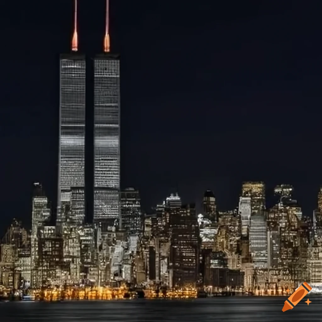 Iconic twin towers of manhattan on Craiyon