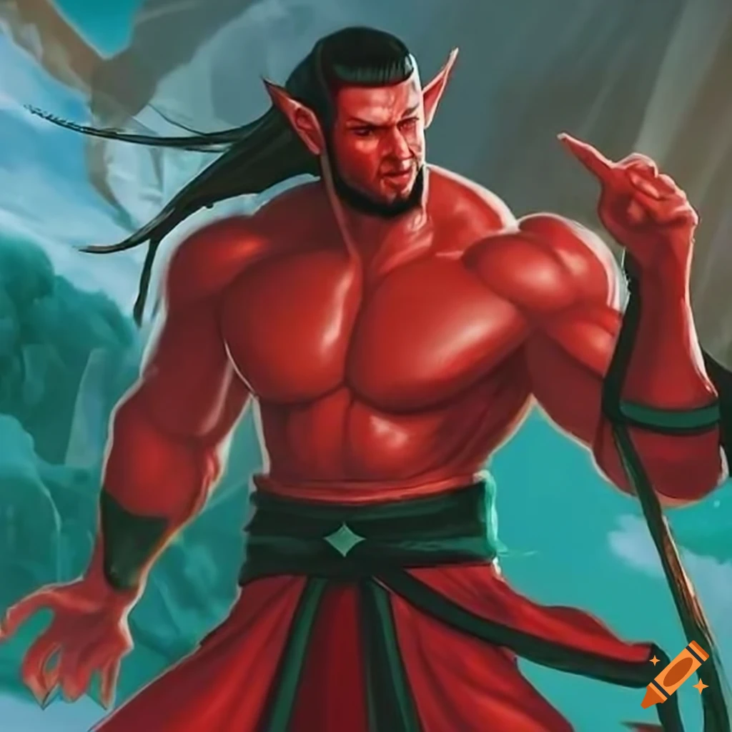 Asian elf male in ancient chinese robes with a long beard on Craiyon