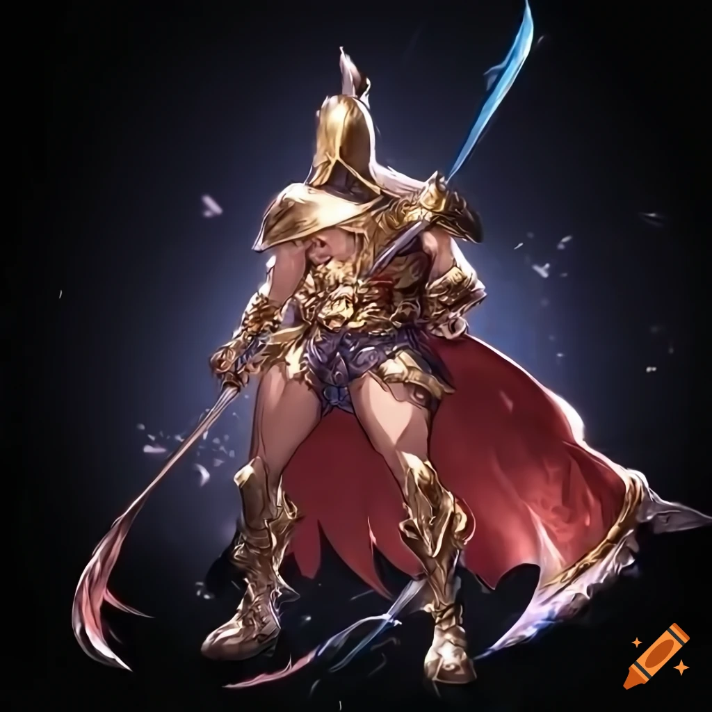 High-resolution artwork of King Leonidas in Granblue Fantasy on Craiyon