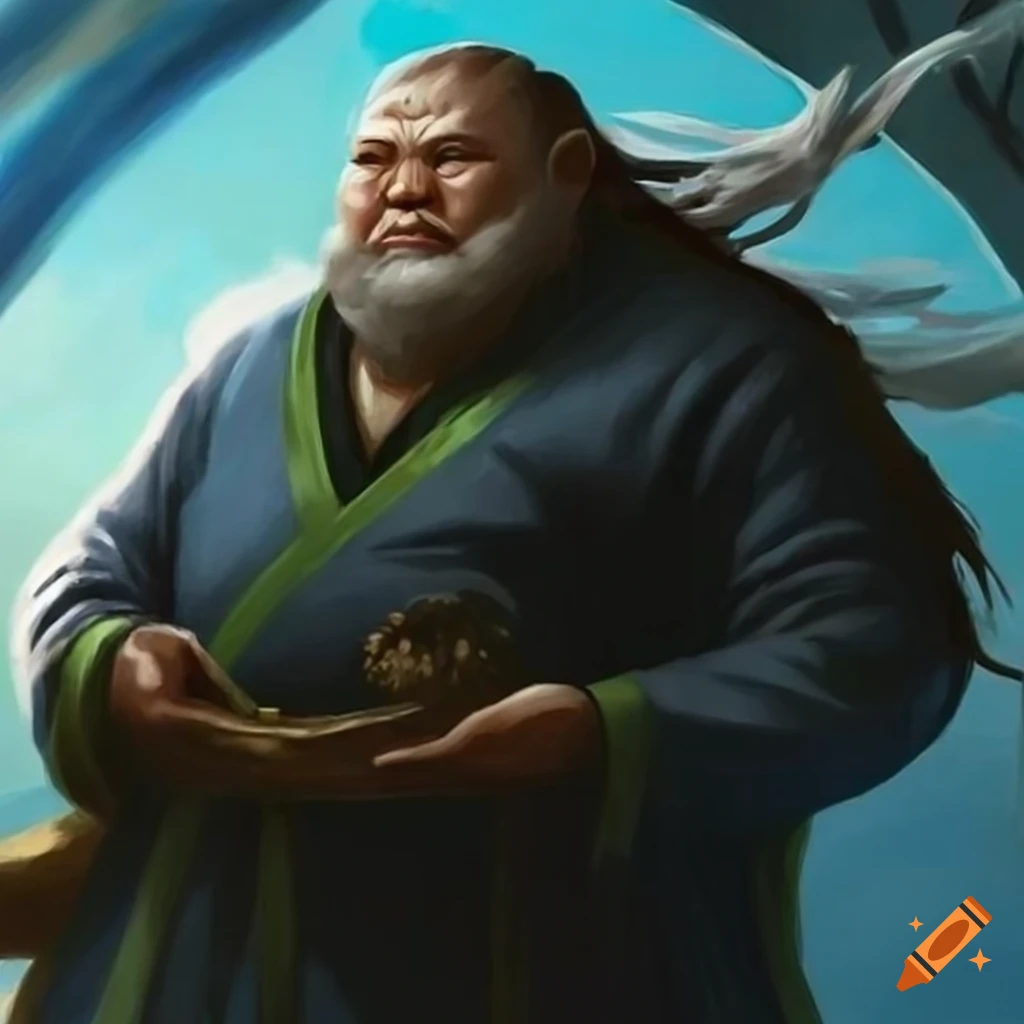 Cosplay of a wise asian dwarf with magical powers