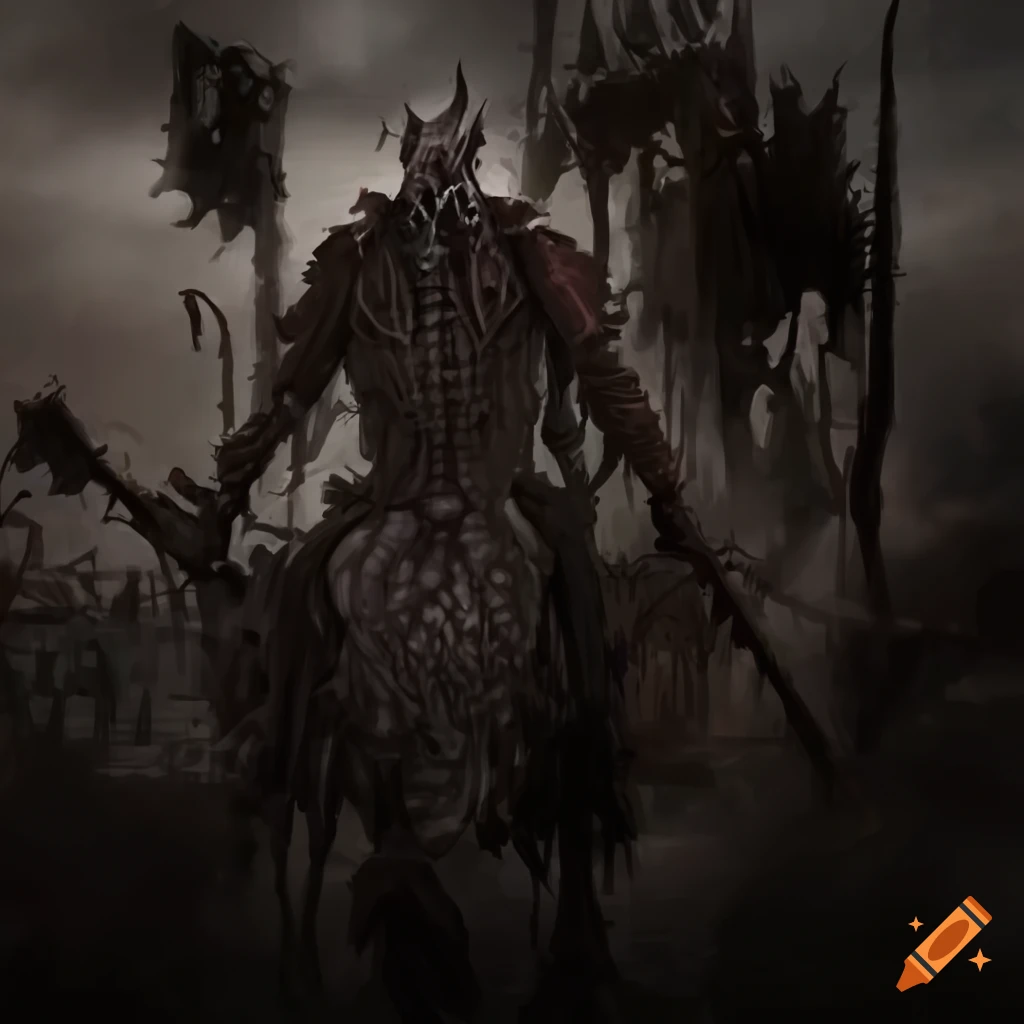 Image of an oncoming undead horde on Craiyon