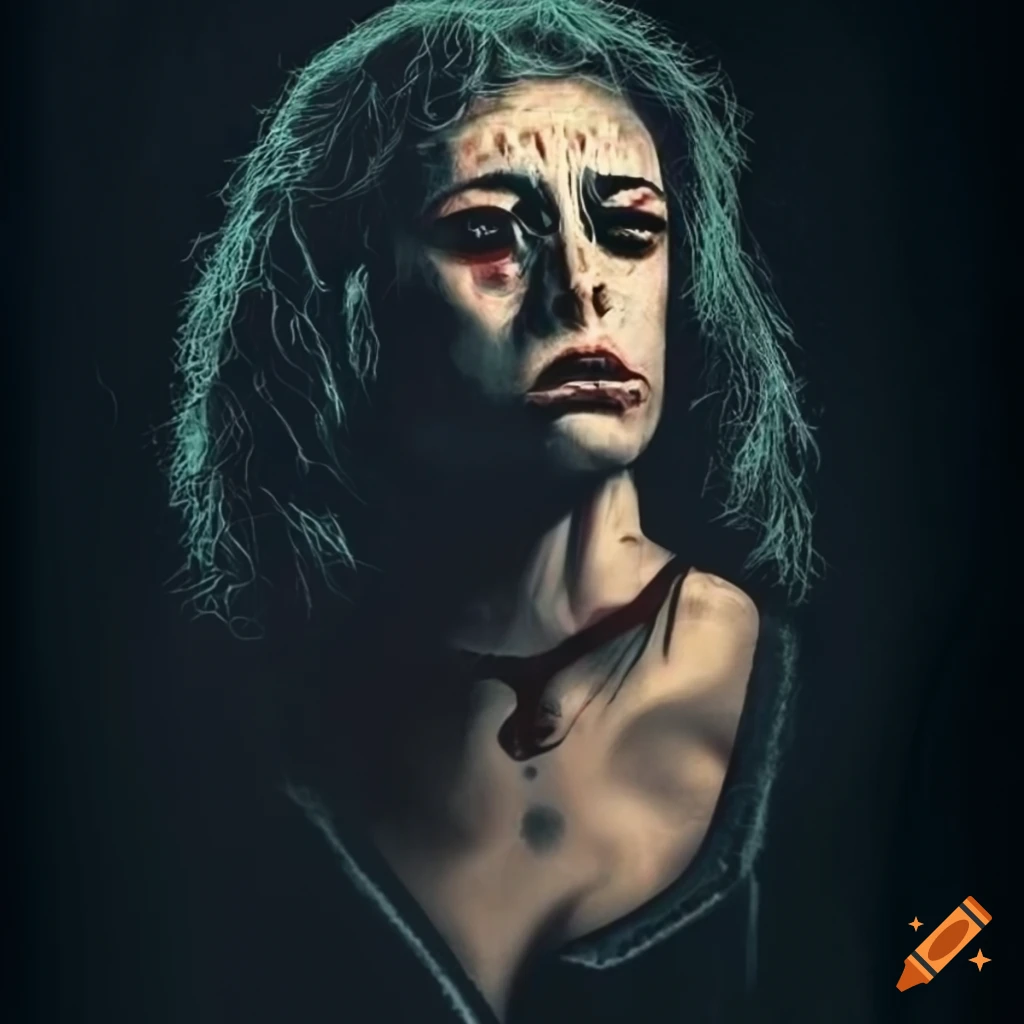 Retro horror film poster with italian giallo style