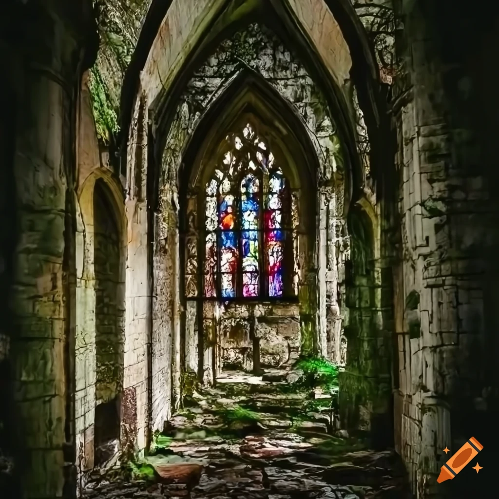 Desolate church caught up in junk garbage in a destroyed landscape on ...