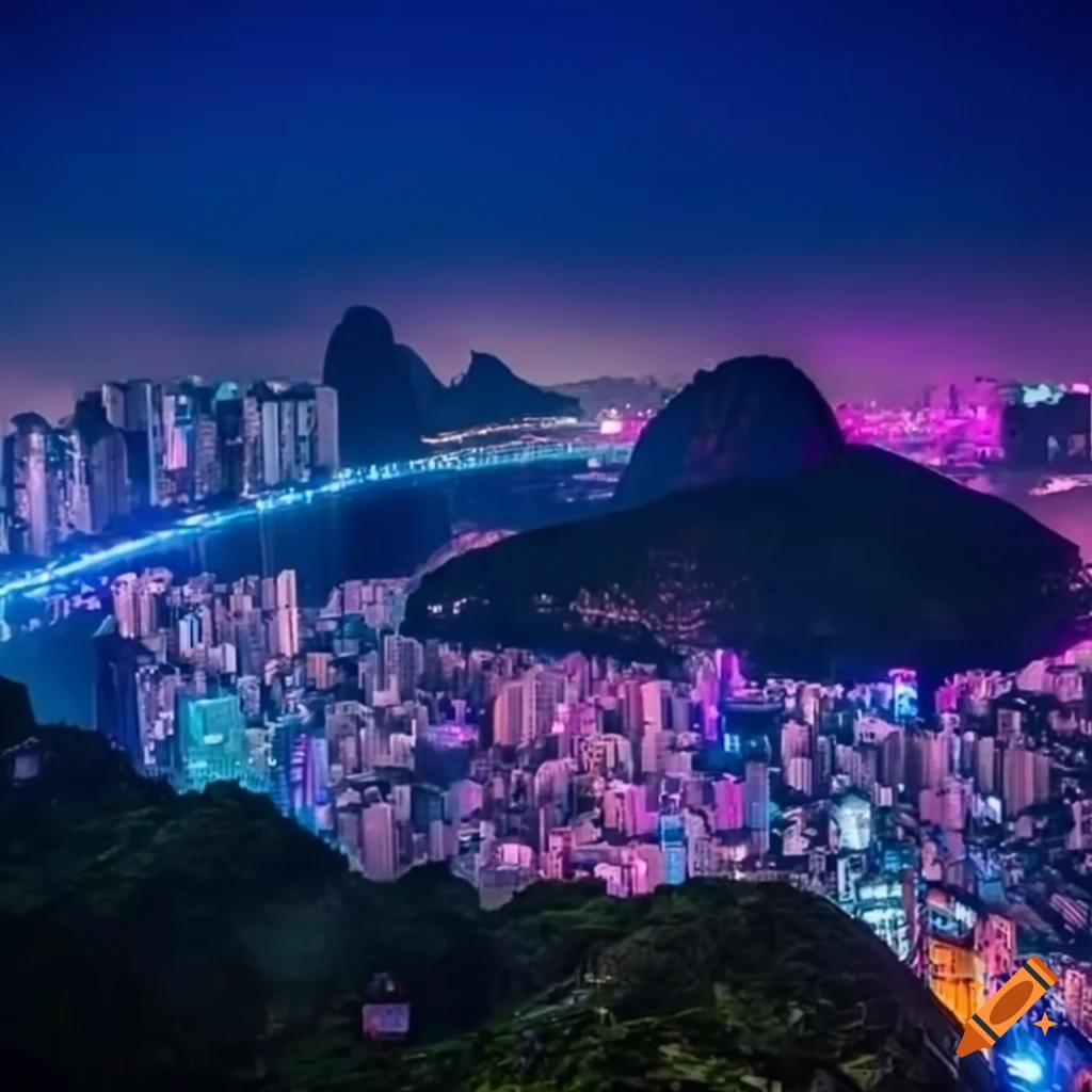Rio de janeiro beach with swiss alps mountain view on Craiyon