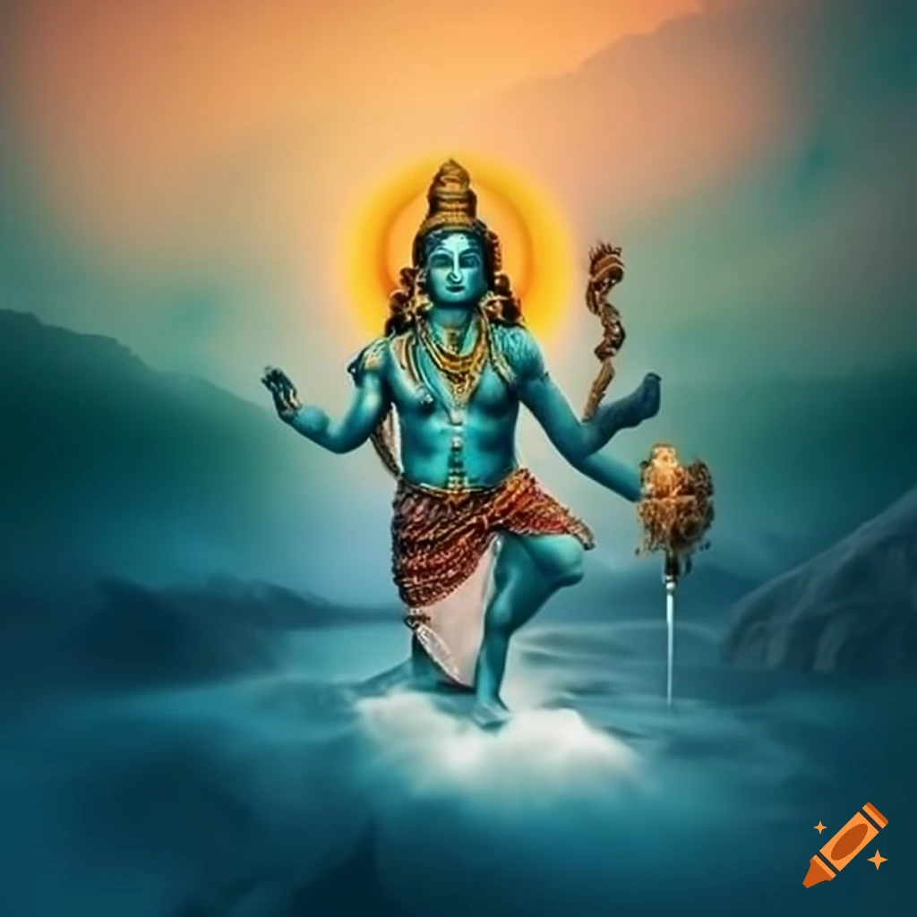 Symbolic representation of god with earth body