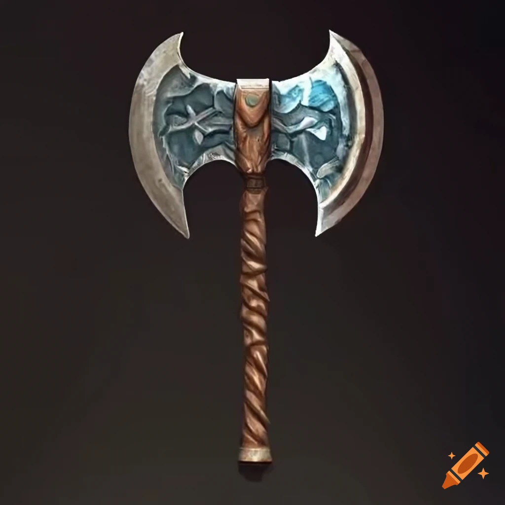 Image of a magic battle axe on Craiyon