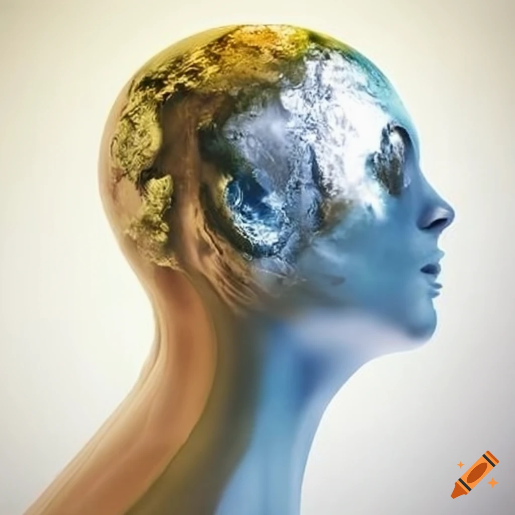 Sculpture of a body made of earth