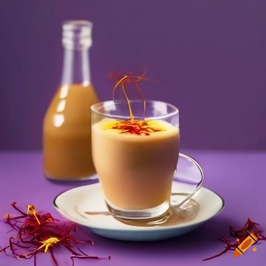 Delicious saffron drink with biscuits on Craiyon