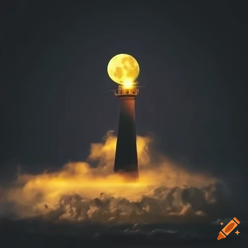 Stunning lighthouse design with vibrant orange and white accents in a ...