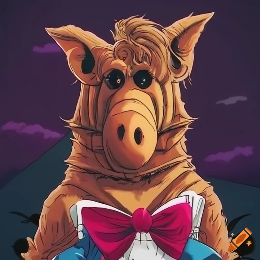 ALF character in Sailor Moon anime style on Craiyon