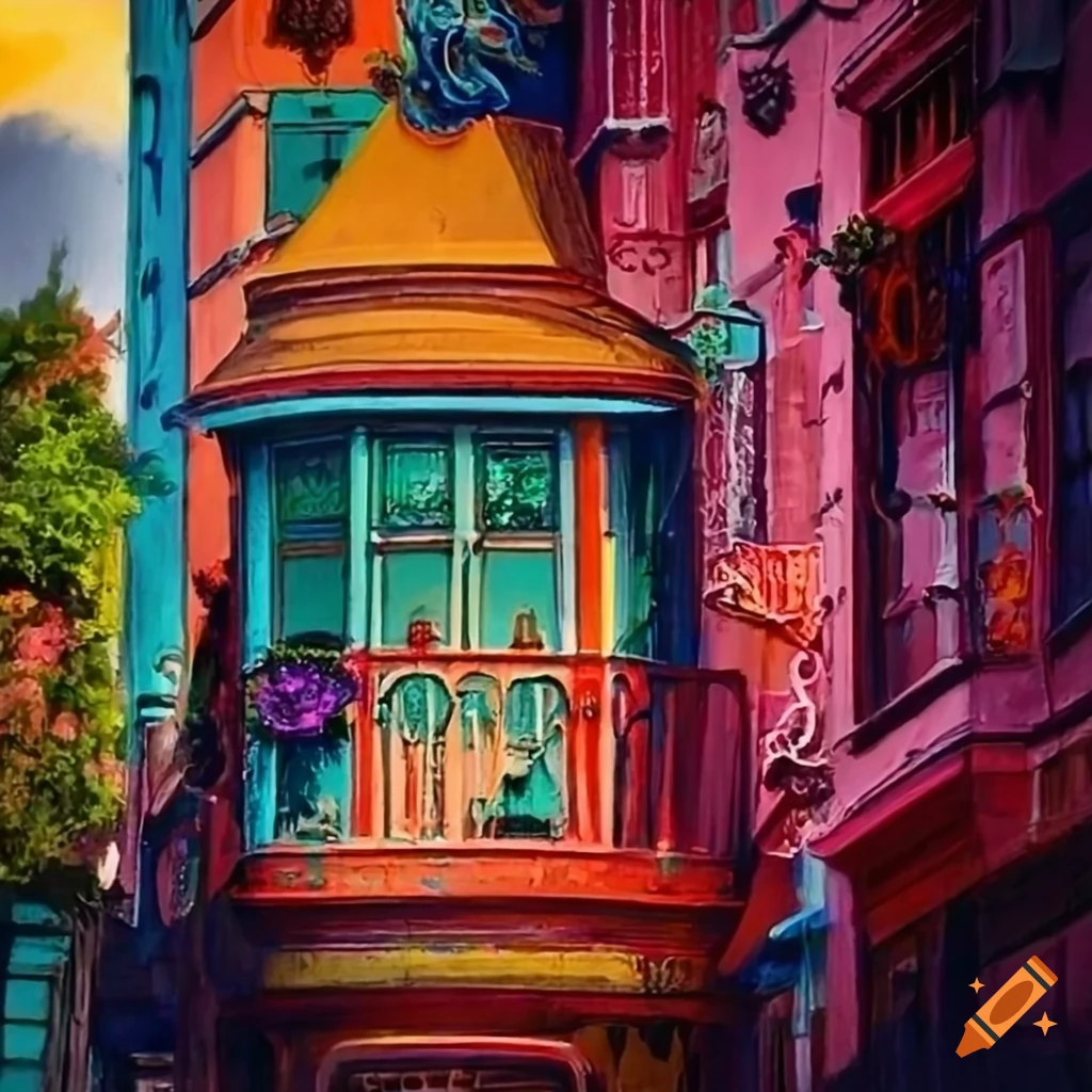 Whimsical artwork in haight ashbury