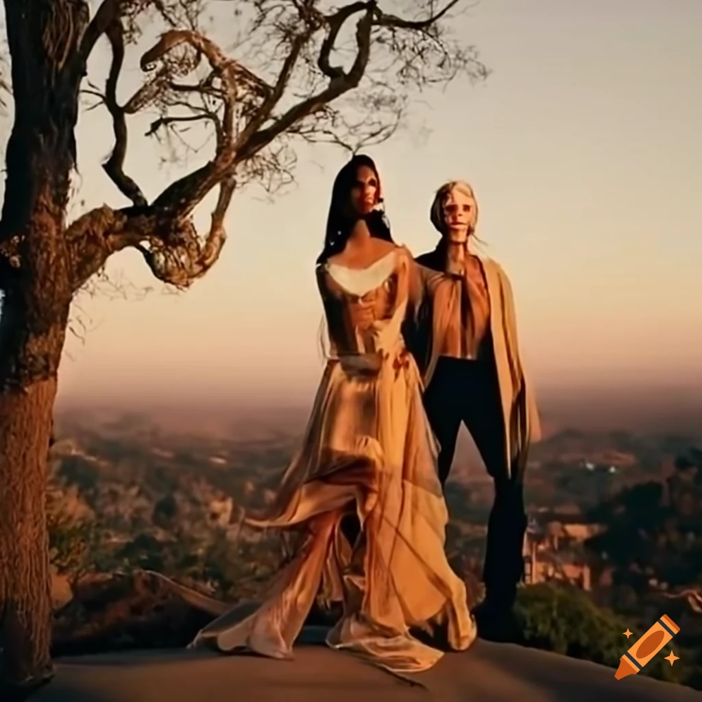 Pocahontas and john wayne enjoying a sunset in los angeles