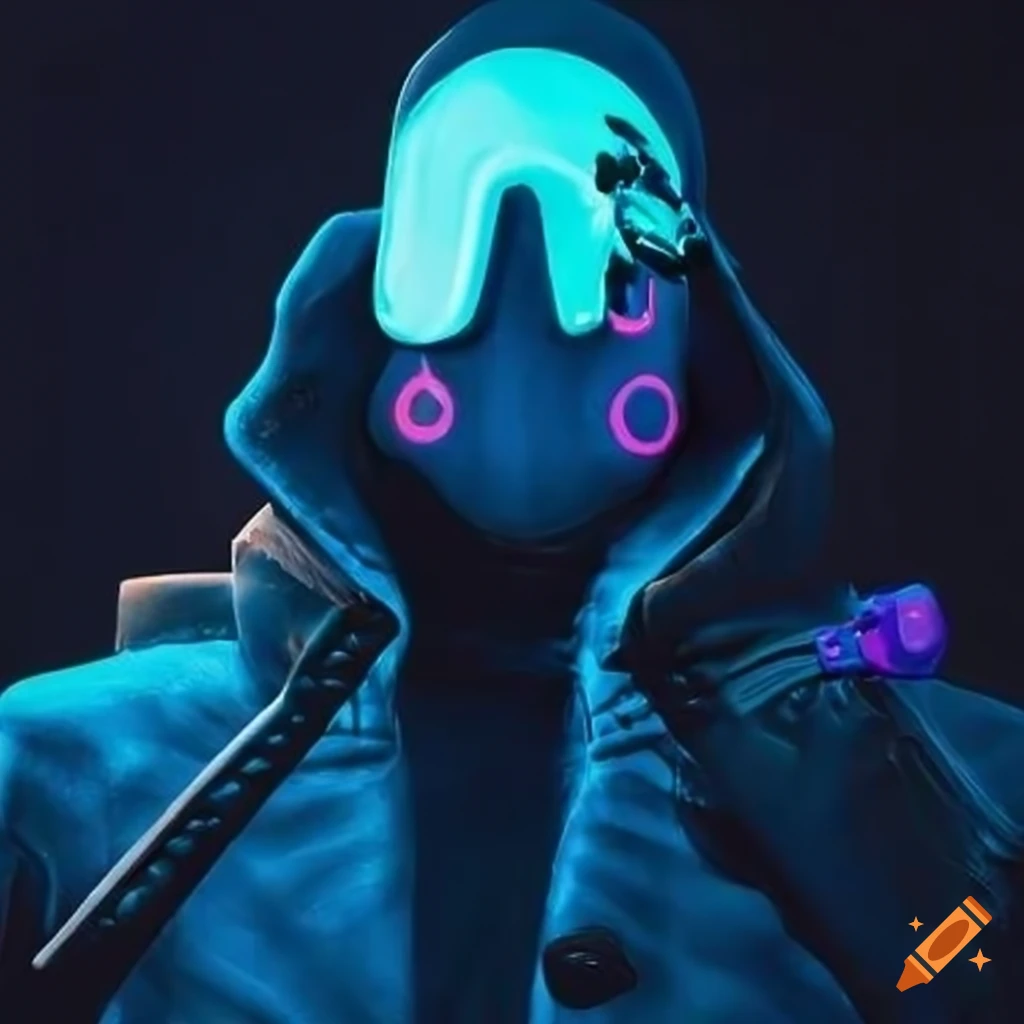 Cyberpunk artwork of a figure with neon superpowers