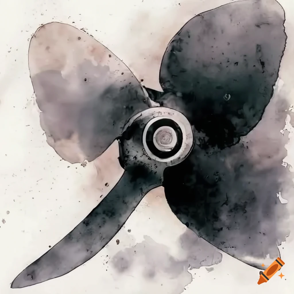 Close-up of a rotating boat propeller