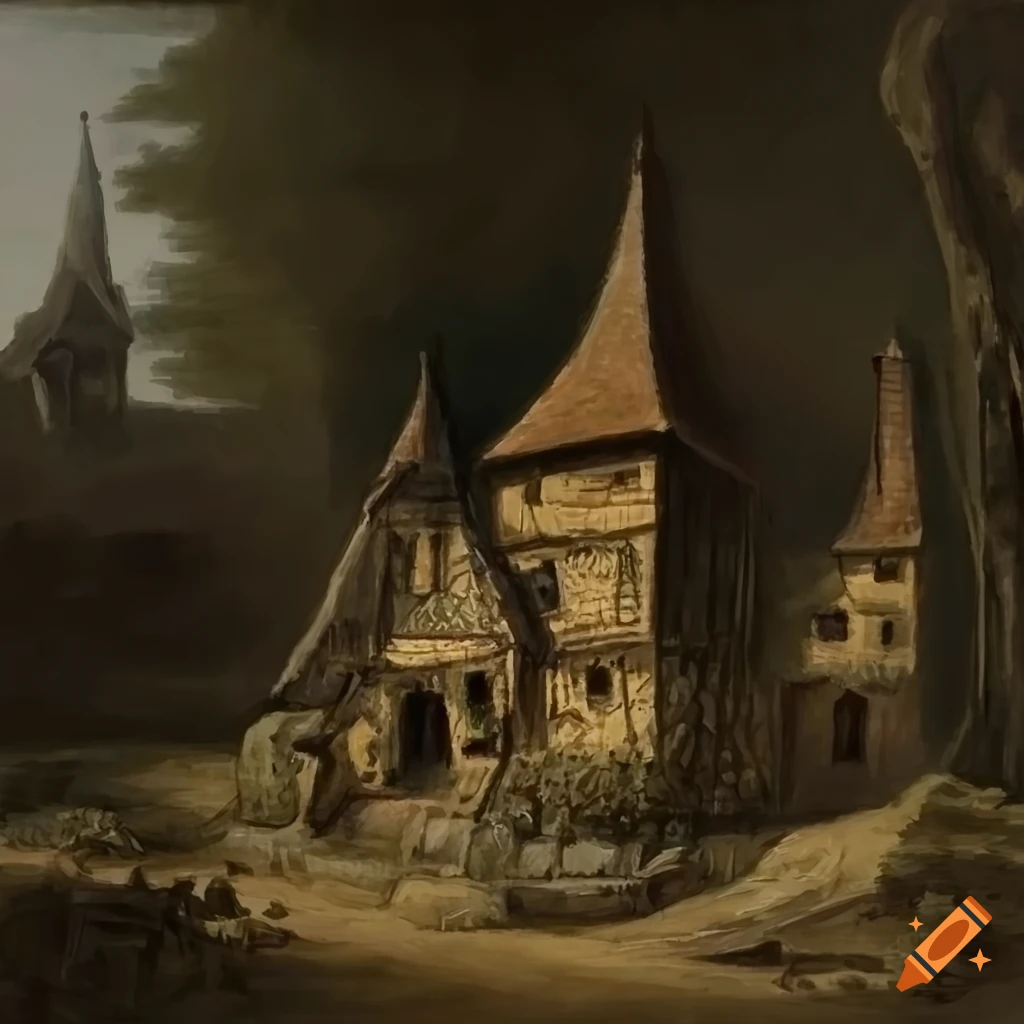 Hyperrealistic matte painting of a gnome village on Craiyon