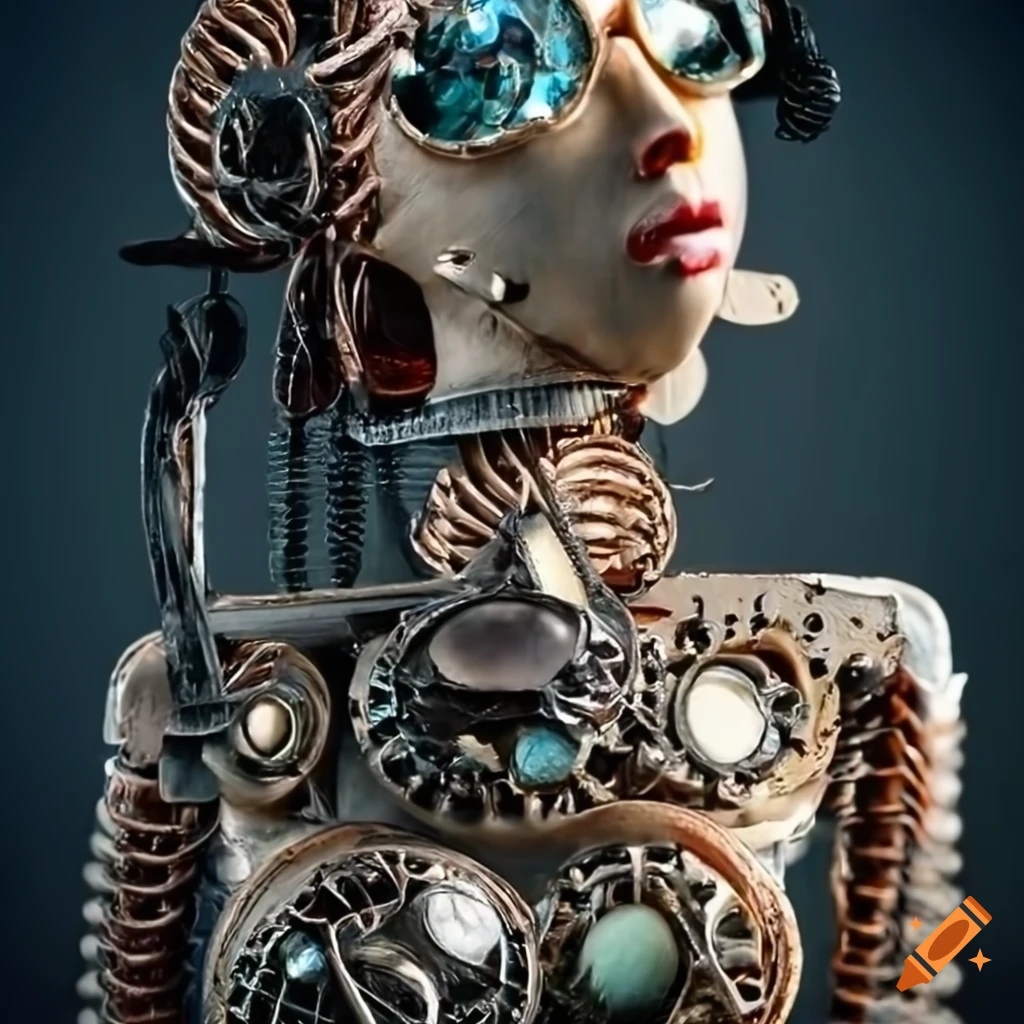 Sculpture made of recycled objects on Craiyon