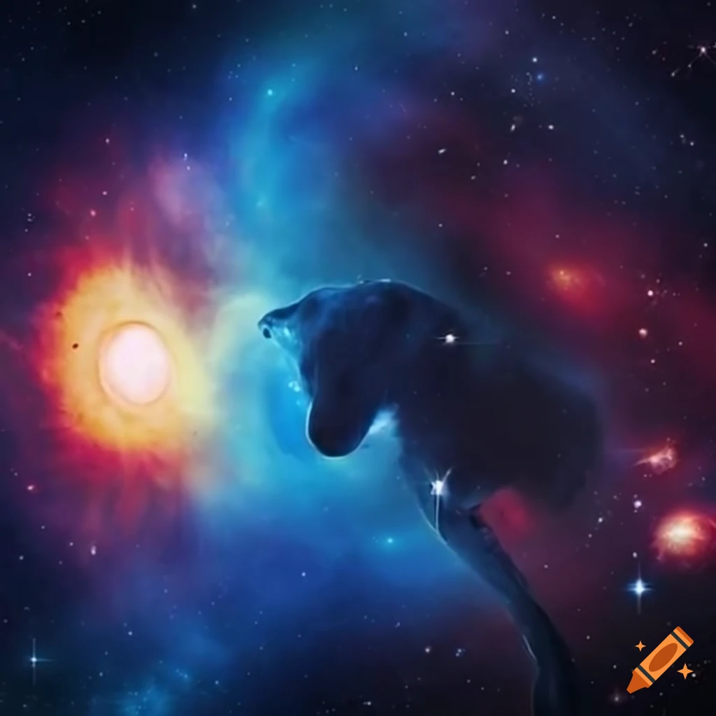 Cosmic image of a dog in the universe on Craiyon