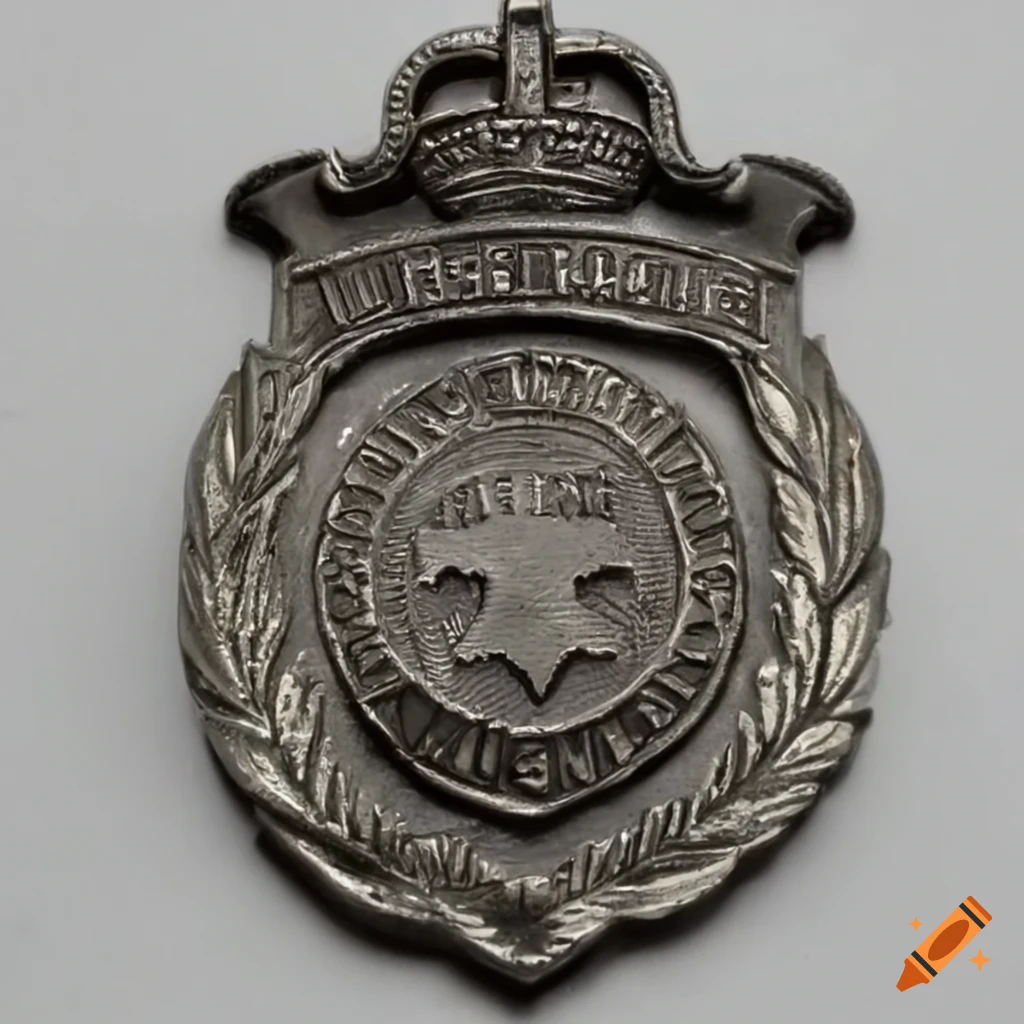 Vintage silver police badge on Craiyon